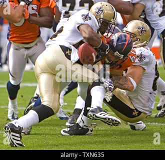 Denver Broncos defensive end John Franklin-Myers (98) celebrates a play ...