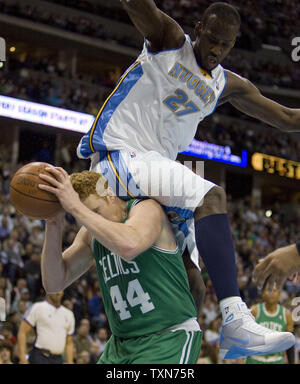 Denver Nuggets center Johan Petro, of France, is shown during the team ...