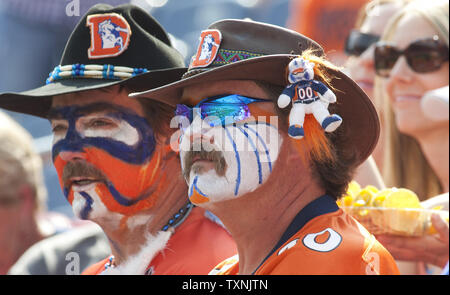 Denver Broncos fans watch during an NFL football game against the New ...