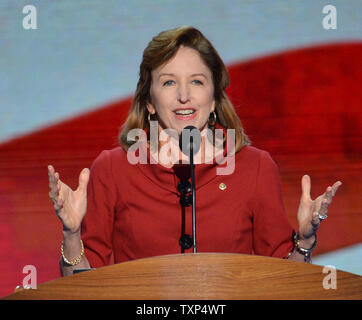 Senator Kay R. Hagan, North Carolina (D), fires a M4 service rifle with ...