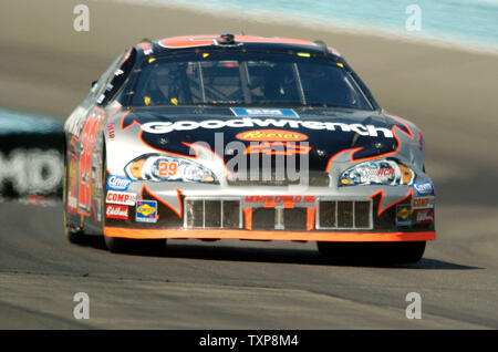 Kevin Harvick, in car Number 29, exits a turn at the NASCAR NEXTEL Cup ...