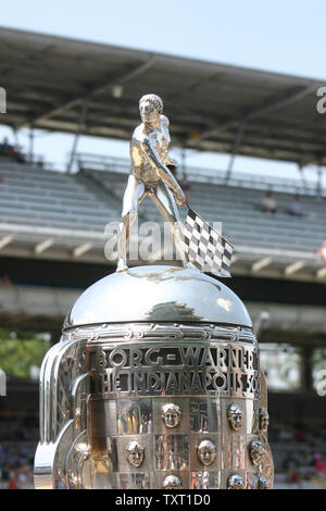 The Borg Warner Trophy on display in the Indianapolis Motor Speedway ...