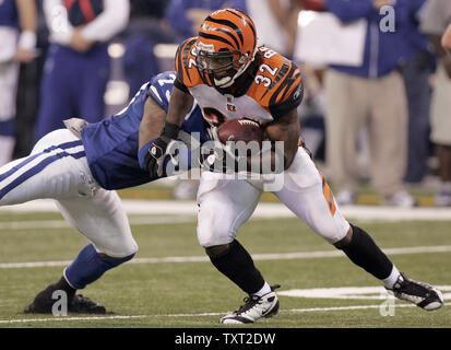 Cincinnati Bengals defensive end Cedric Johnson (52) reacts during an ...