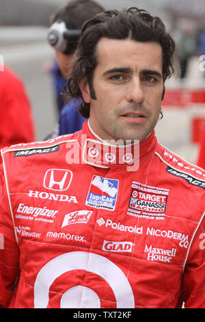 2007 Indianapolis 500 winner Dario Franchitti poses at the start finish ...