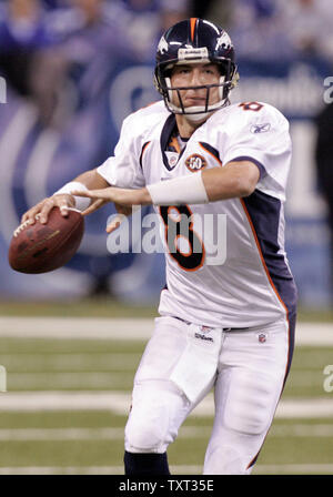 Denver Broncos quarterback Kyle Orton takes part in drills during the ...