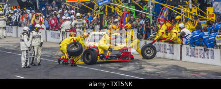 INDIANAPOLIS, IN - JULY 27: Joey Logano (#22 Team Penske Shell Pennzoil ...