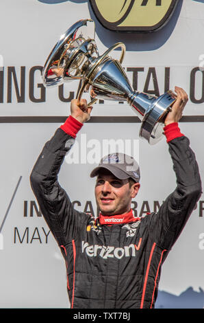 INDIANAPOLIS, IN - MAY 13: IndyCar driver Alex Palou signs an autograph ...