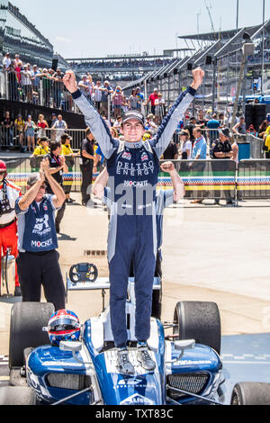 INDIANAPOLIS, IN - MAY 25: IndyCar driver Alex Palou (10) kisses the ...
