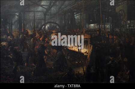 Painting 'The Iron-Rolling' ('Modern Cyclops') by German realist ...