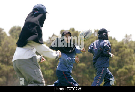 Iranian women rugby players train in Azadi (freedom) Sport Complex in ...