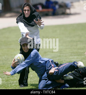 Iranian women rugby players train in Azadi (freedom) Sport Complex in ...