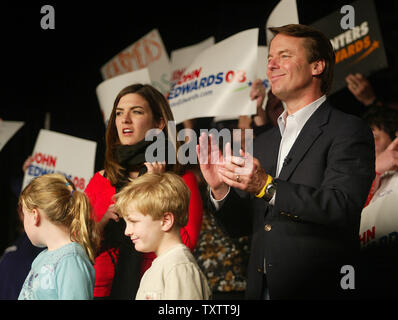 Democratic Senator John Edwards and family attend a rally at the Val ...