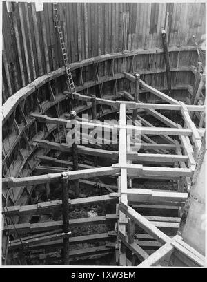 A portion of the 110 ft. diameter caisson surrounding pier 2 of the ...