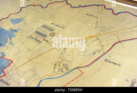 A detail from the original blueprints of the Auschwitz-Birkenau Nazi ...