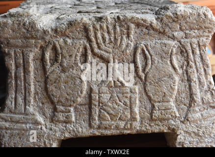 The Magdala Stone is displayed during a press tour in the National ...