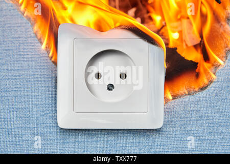 Dangerous electrical plug socket Stock Photo - Alamy