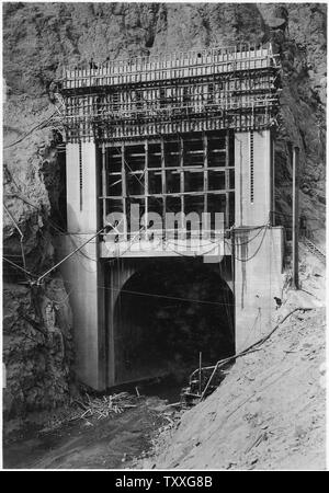 Stoney gate at outlet portal of diversion tunnel No. 2 lowered during ...