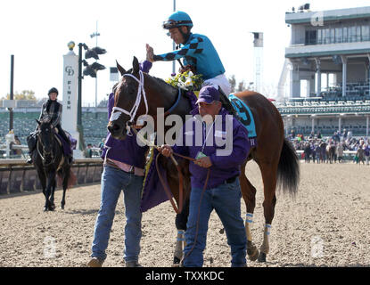 Jockey Paco Lopez celebrates after riding Roy H to victory in the 2018 ...