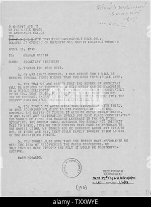Cable from Graham Martin, Ambassador to South Vietnam, to Admiral ...
