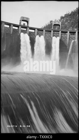 Calderwood Dam at flood period Stock Photo - Alamy