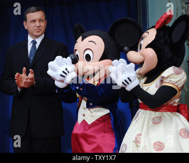 Michael Eisner, CEO of Disney during a technology event hosted by ...
