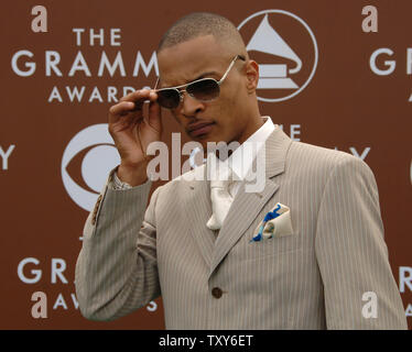 Rapper TI arrives at the 48th Annual Grammy Awards at the Staples ...
