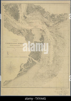 Charleston Harbor and its approaches showing the positions of the Rebel ...