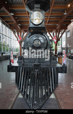 Restored locomotive No 374 of the Canadian Pacific Railway which was ...