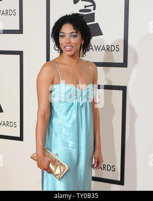 Erika Nuri arrives at the 50th annual Grammy Awards at the Staples ...