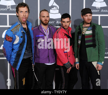 Coldplay band members arrive for the 51st annual Grammy Awards at ...