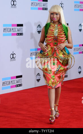 Rap artist Nicki Minaj arrives at the 2010 American Music Awards in Los ...