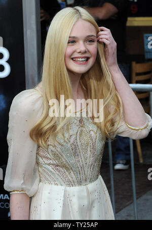 Actress Elle Fanning, a cast member in the motion picture sci-fi ...