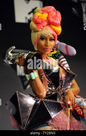 Nicki Minaj appears backstage at the MTV Video Music Awards in Los ...