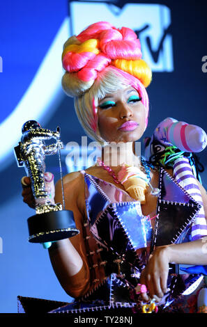 Nicki Minaj appears backstage at the MTV Video Music Awards in Los ...