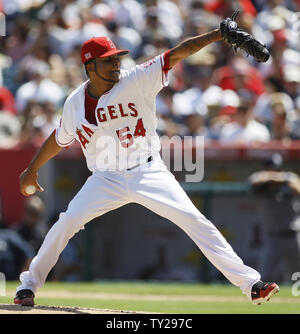 Los Angeles Angels pitcher Ervin Santana (54) during Opening Day game ...