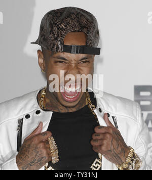 Tyga backstage at the BET Awards on Sunday, July 1, 2012, in Los ...