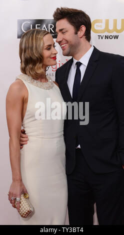 Actress Emily Blunt and her husband John Krakowski arrives at the 72nd ...