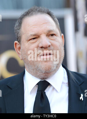 Harvey Weinstein arrives at the Oscars on Sunday, March 2, 2014, at the ...