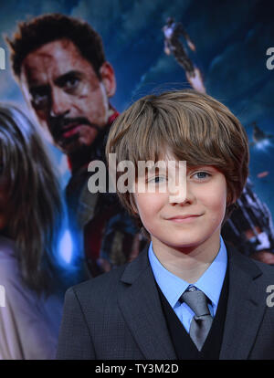 Ty Simpkins arrives to the premiere of 'Iron Man 3' in Hollywood, Los ...