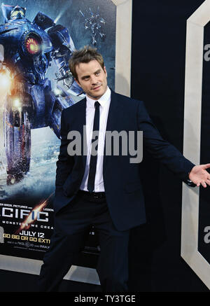 Actor Rob Kazinsky arrives on the red carpet at the LA premiere of ...