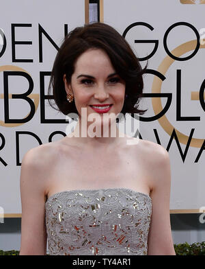 Actress Michelle Dockery arrives at the 71st Annual Golden Globe Awards ...
