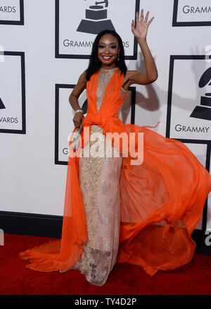 Malina Moye arrives at the 56th annual GRAMMY Awards at Staples Center ...