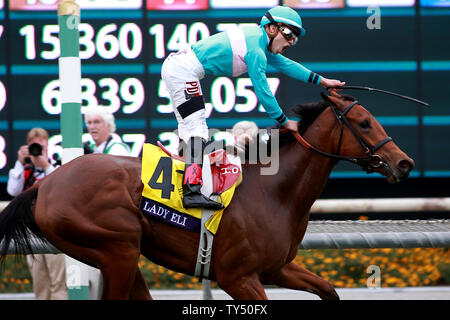 Jockey Irad Ortiz, Jr. rides White Albarrio (11) in the Pegasus World ...