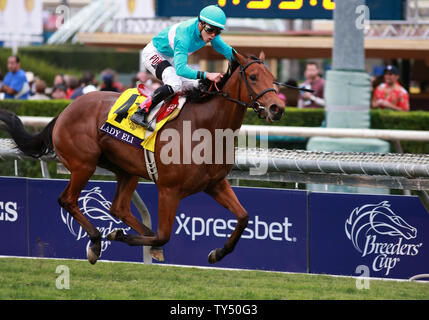 Jockey Irad Ortiz, Jr. rides White Albarrio (11) in the Pegasus World ...