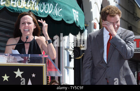 Actress Molly Shannon reacts during an unveiling ceremony honoring her ...