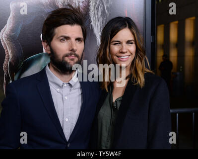 Adam Scott and wife Naomi Scott attend the 2025 TIME 100 Most Influential People NYC Gala on ...