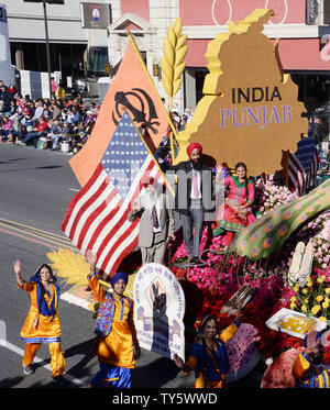 Sikh on float, Sikh Day Parade, Salem, Oregon Stock Photo - Alamy