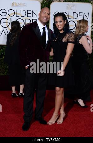 Dwayne Johnson, left, and Simone Alexandra Johnson arrives at the 73rd ...