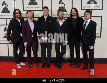 The members of the Foo Fighters rock band on the red carpet in Westwood ...