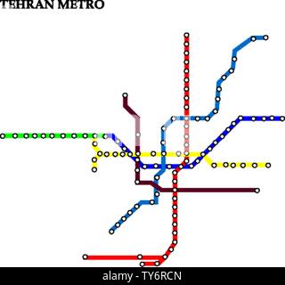 Colorful Tehran vector city map Stock Vector Image & Art - Alamy